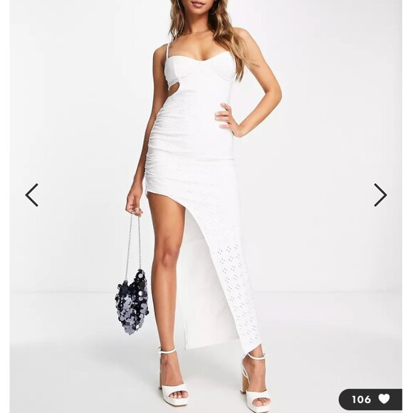 ASOS | Dresses | New Asos Design Cupped Cut Out Broderie Midi Dress In ...